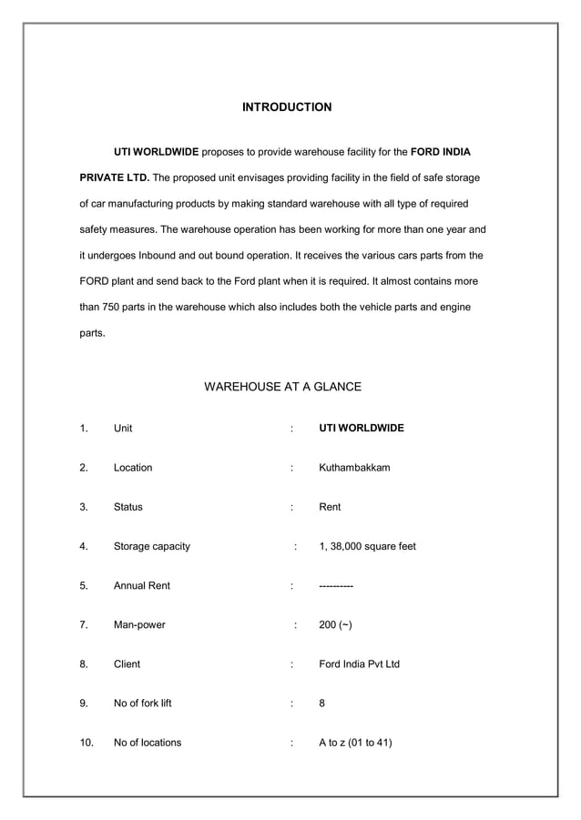 Warehouse Space Utilization Pdf