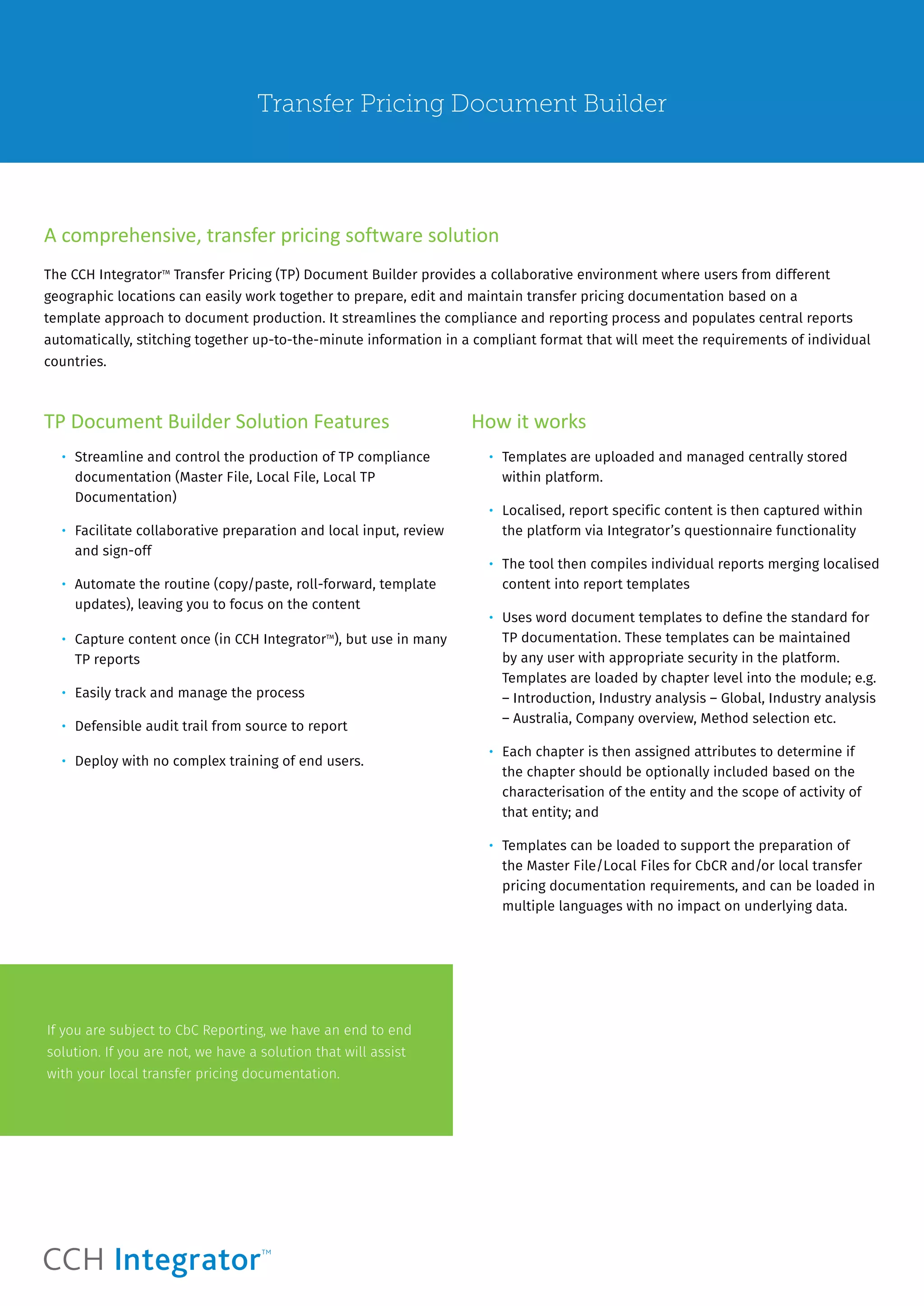 CBC Reporting Brochure | PDF