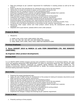 new product development cv | DOC