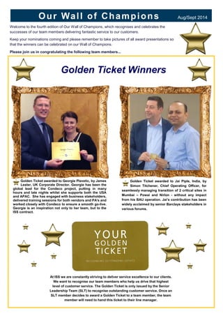 Our Wall of Champions - Aug-Sep 14 | PDF | Business Banking & Finance ...