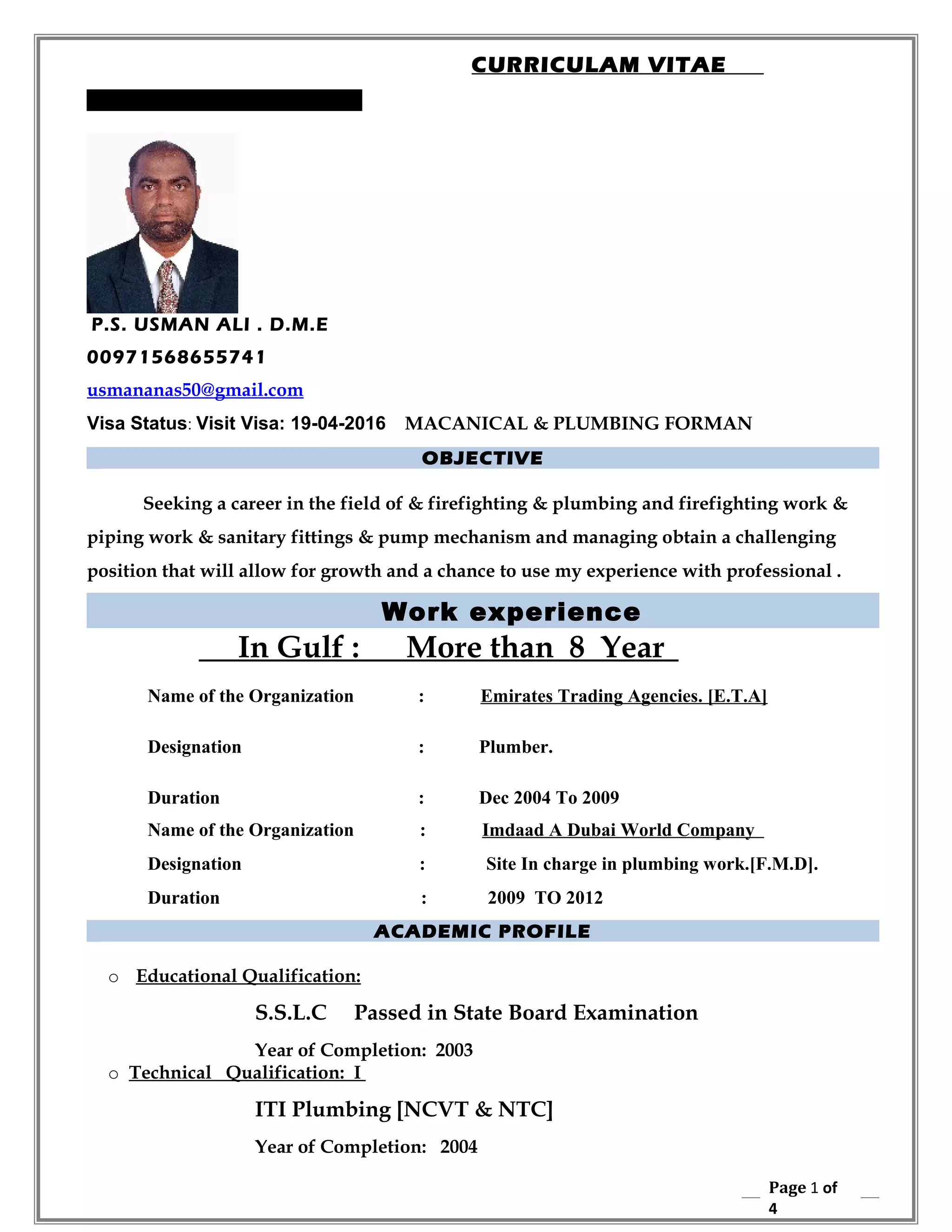 Usman cv | PDF