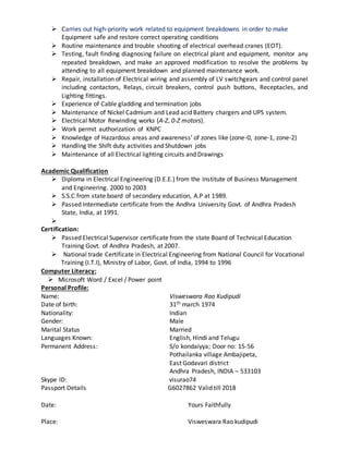 Rao cv supervisor | DOCX