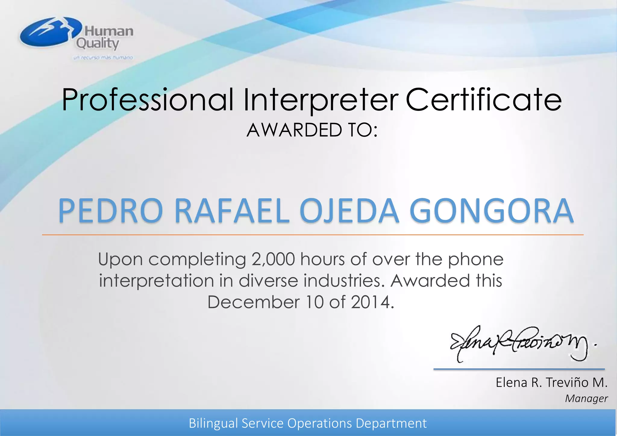 peak interpreter certificate 1 | PDF