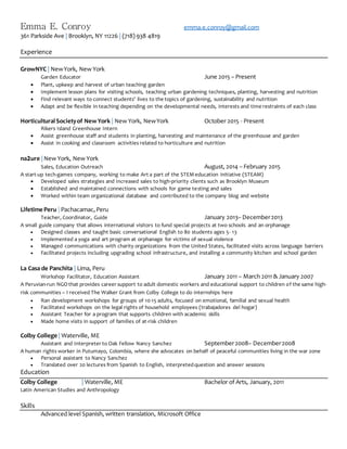Econroy-Resume-12.15 | Gardening | Home & Garden