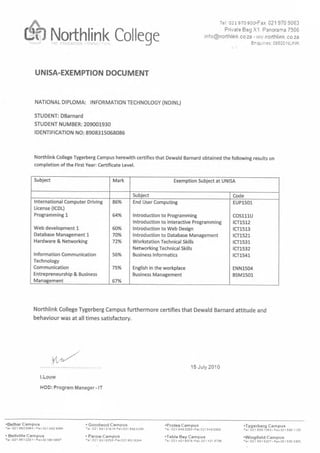 northlink certificate | PDF