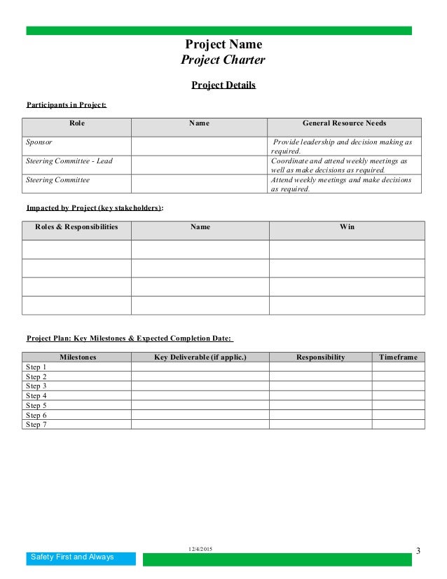 Project Charter Template