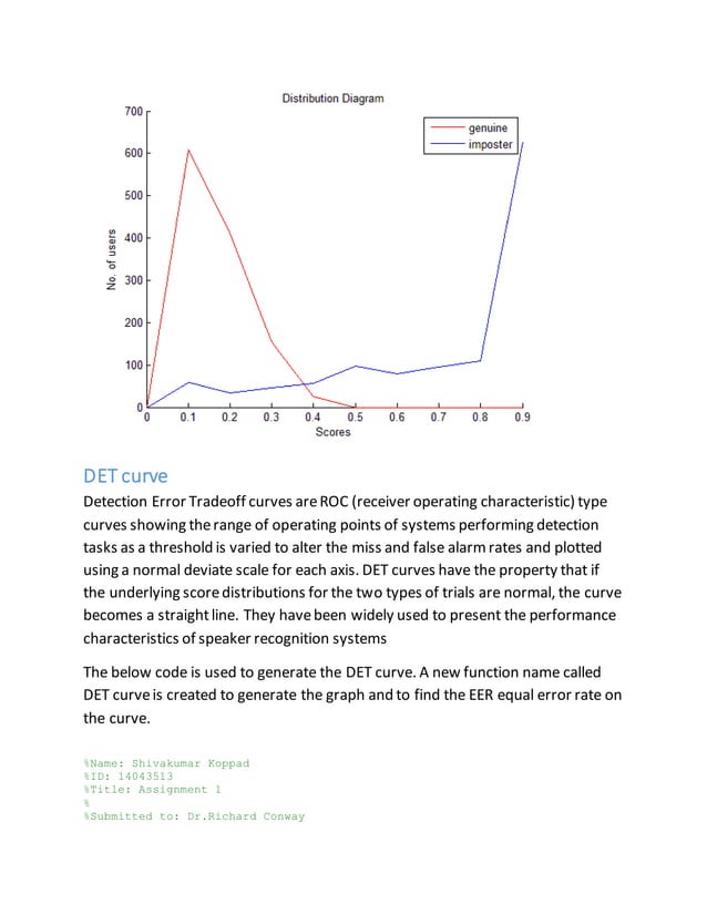 BIometrics- plotting DET and EER curve using Matlab | DOCX | Computer ...