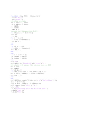 BIometrics- plotting DET and EER curve using Matlab | DOCX | Computer ...