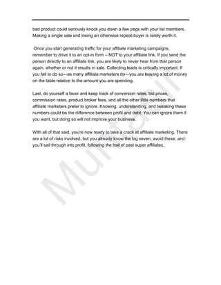 THE 7 MOST COMMON MISTAKES MADE IN AFFILIATE MARKETING | PDF