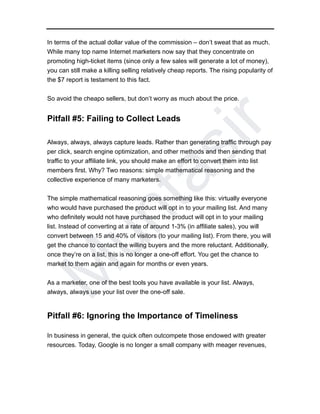 THE 7 MOST COMMON MISTAKES MADE IN AFFILIATE MARKETING | PDF