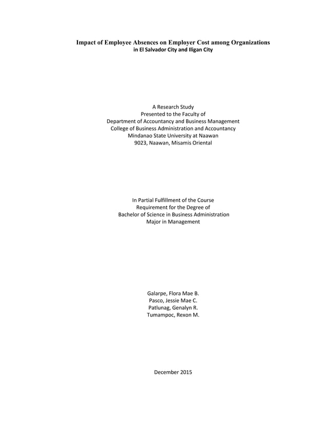 Impact of employee absences in employer cost | PDF