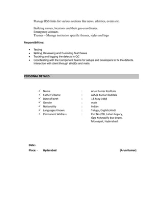 Arun_Resume | DOC