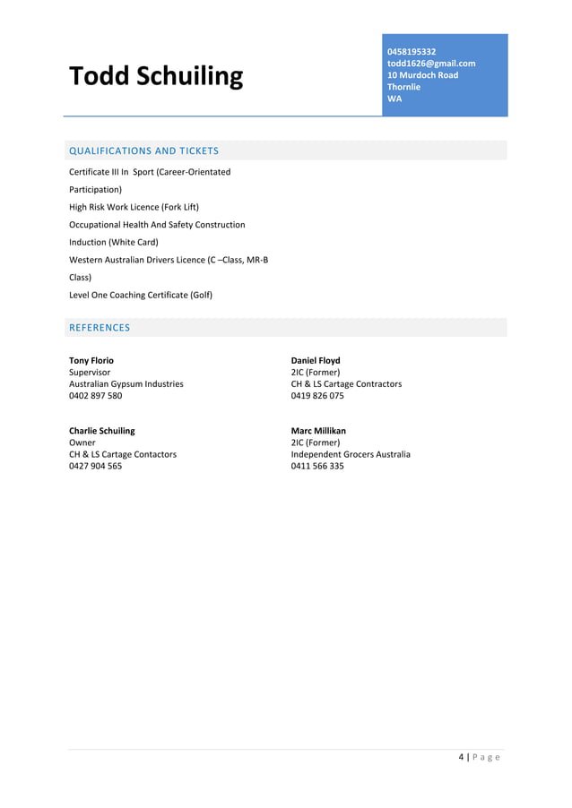 Todd Resume | DOCX | Business | Business and Finance