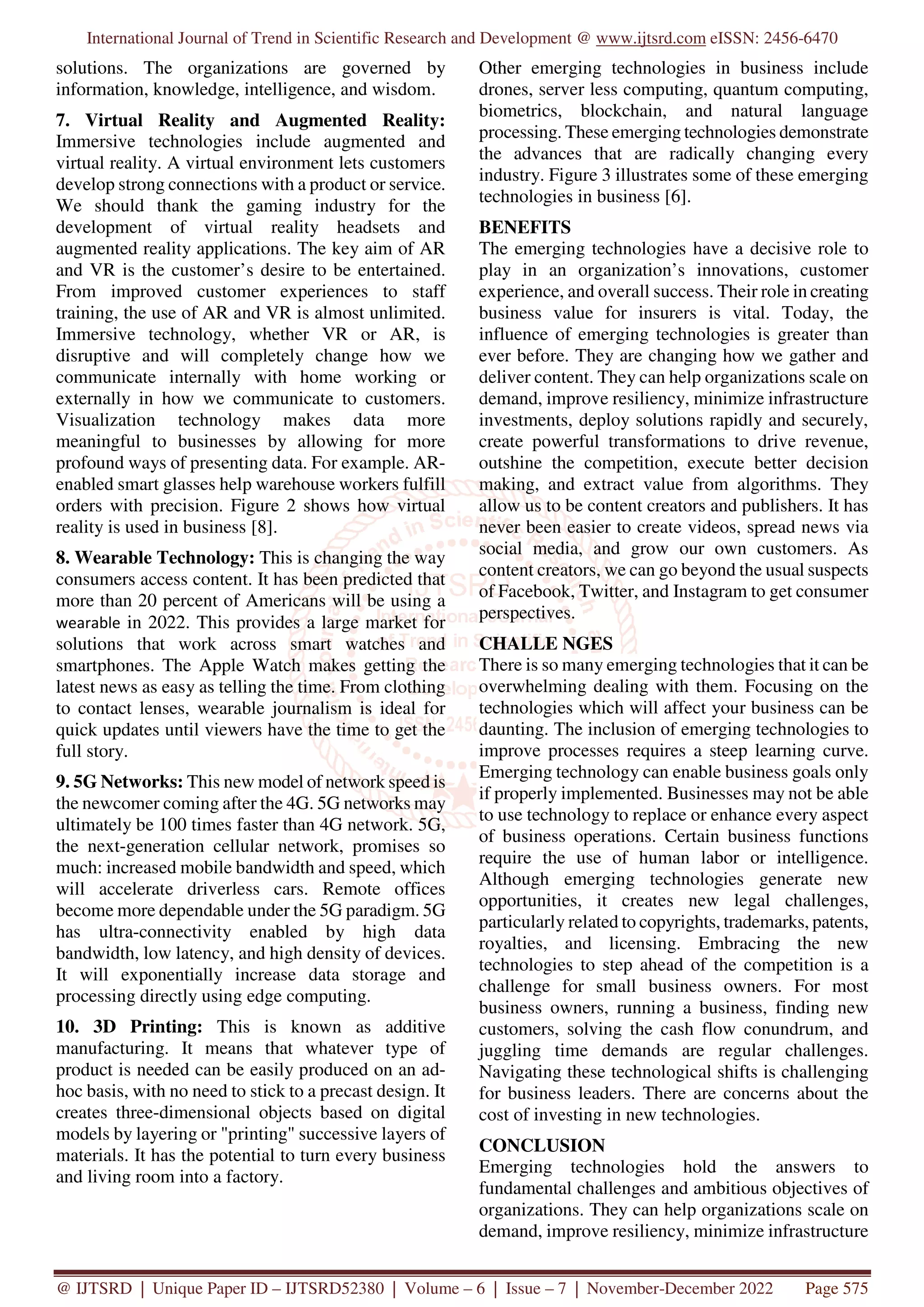 Emerging Technologies in Business | PDF