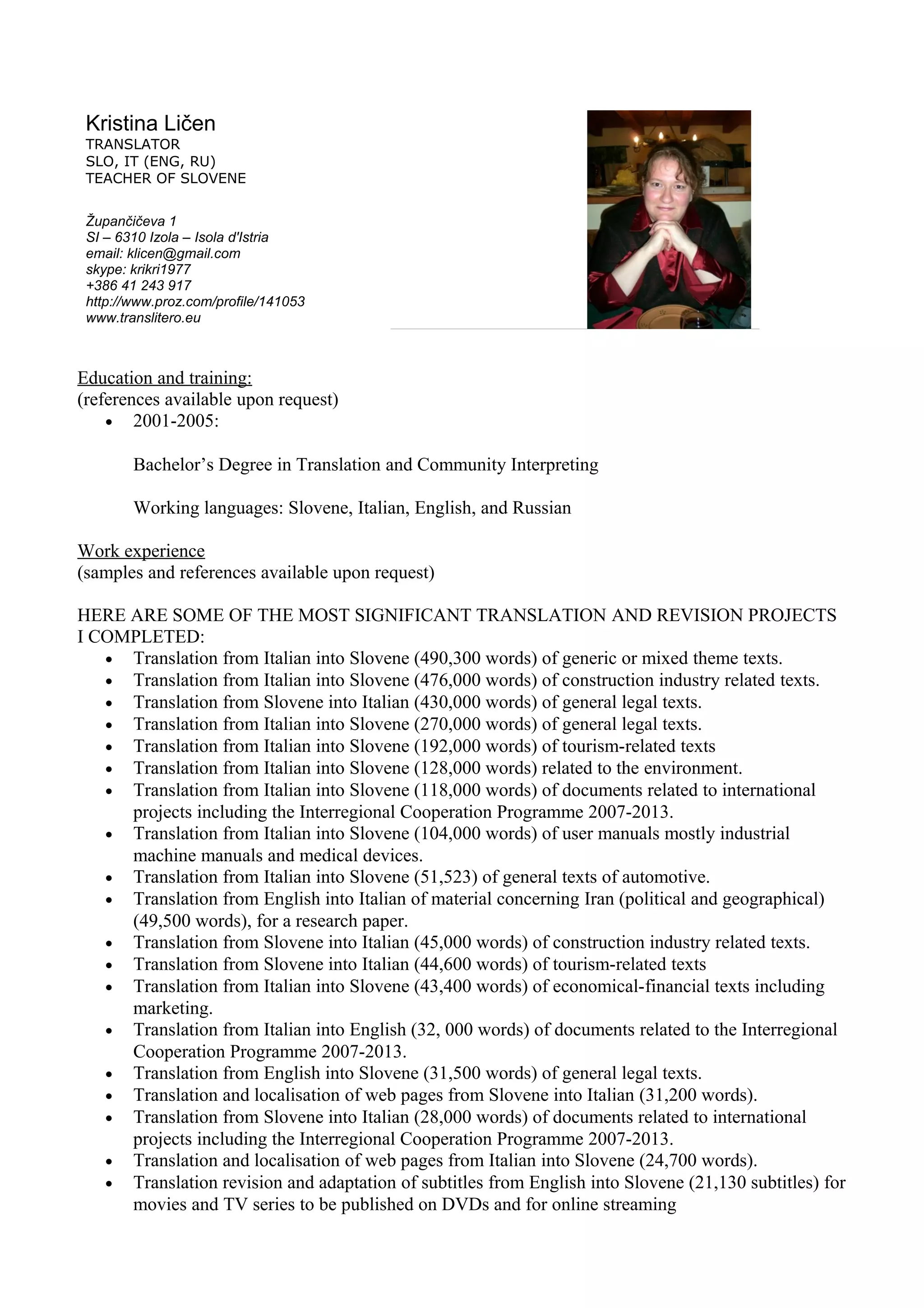 CV Kristina Licen_en | DOC