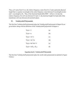 The Elegant Nature of the Tschebyscheff Impedance Transformer and Its ...