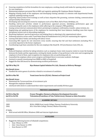 Karthik Updated Resume | DOC | Human Resources | Business