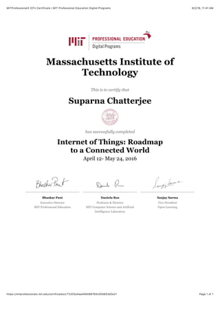 MITProfessionalX IOTx Certificate | MIT Professional Education Digital ...