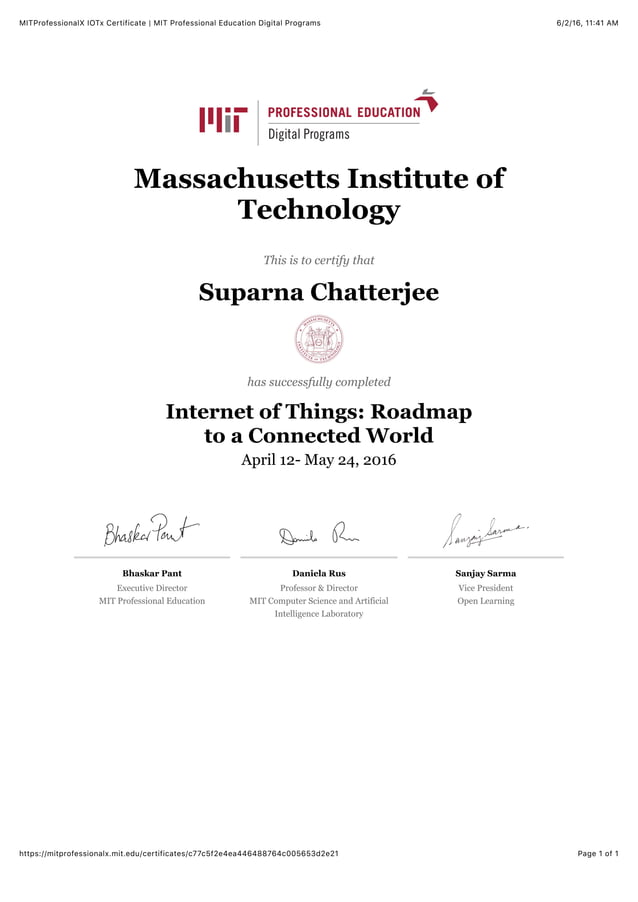 MITProfessionalX IOTx Certificate | MIT Professional Education Digital ...