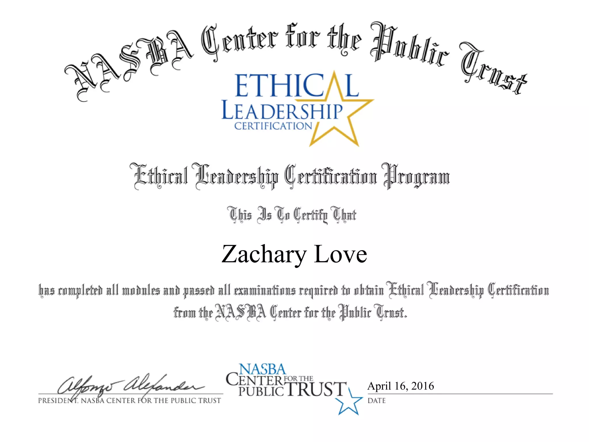 Ethical Leadership Certificate | PDF