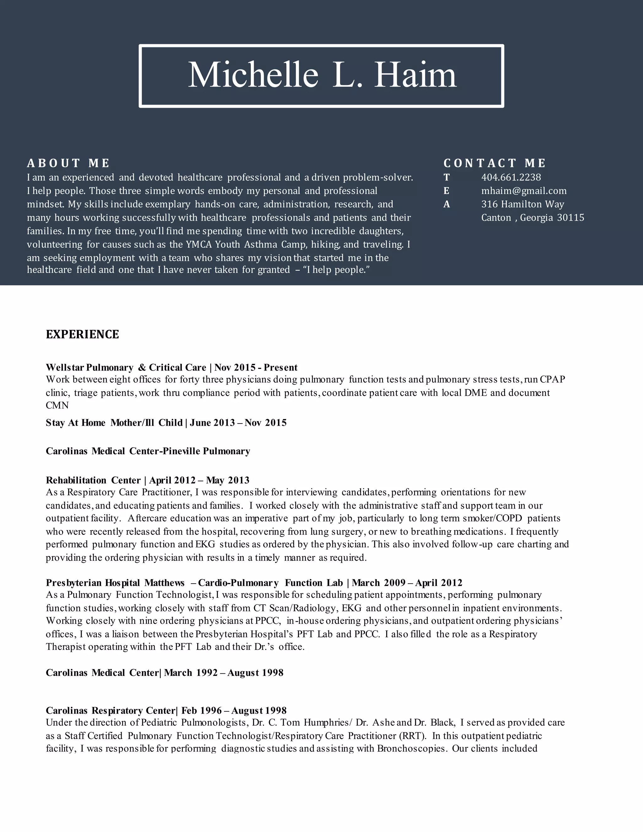 CV - - MICHELLEHAIMREVISION3.0 | DOCX