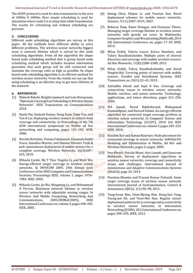 Sensors Scheduling in Wireless Sensor Networks: An Assessment | PDF