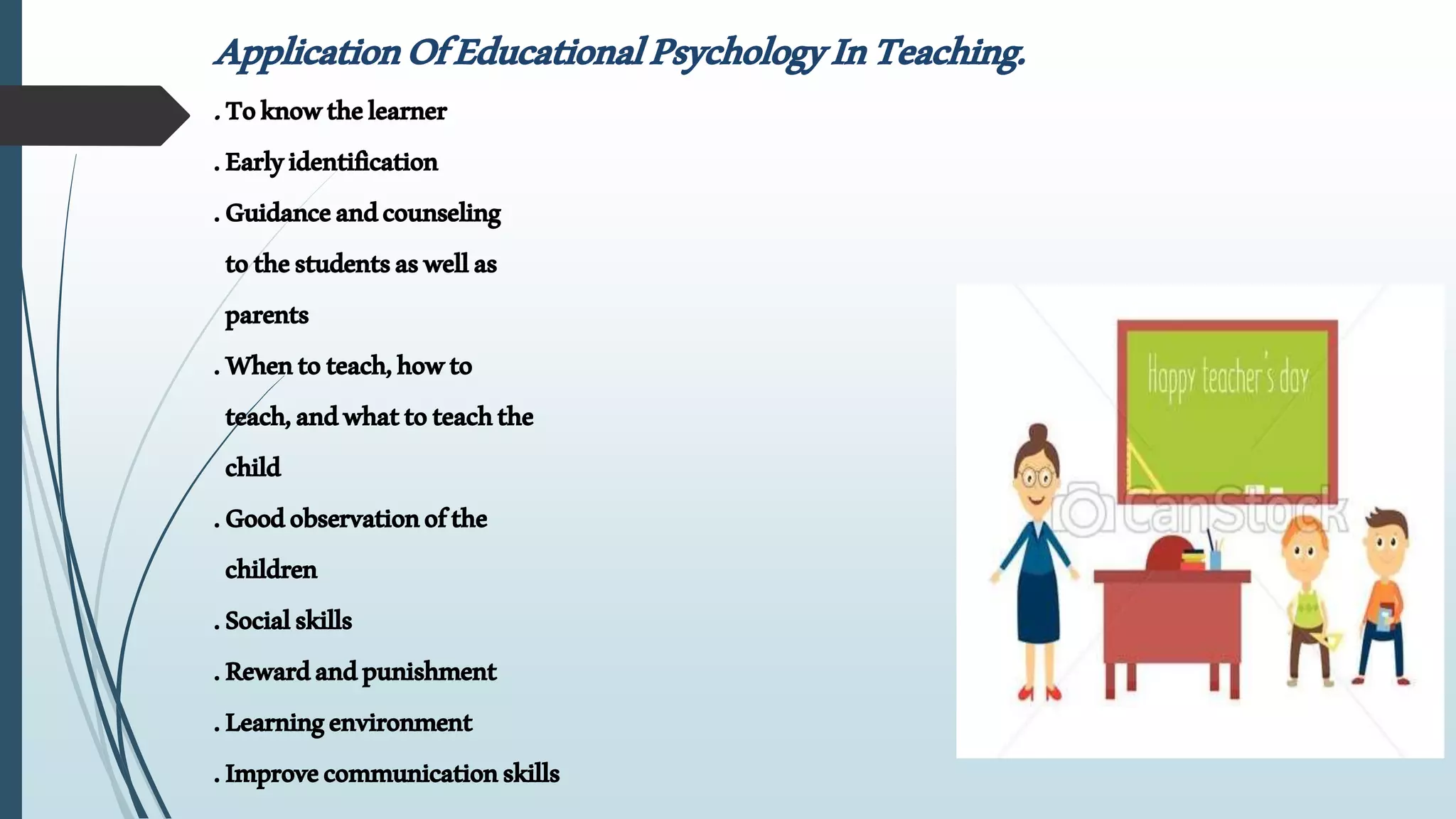 Applications of Educational Psychology in Teaching and Learning | PPTX