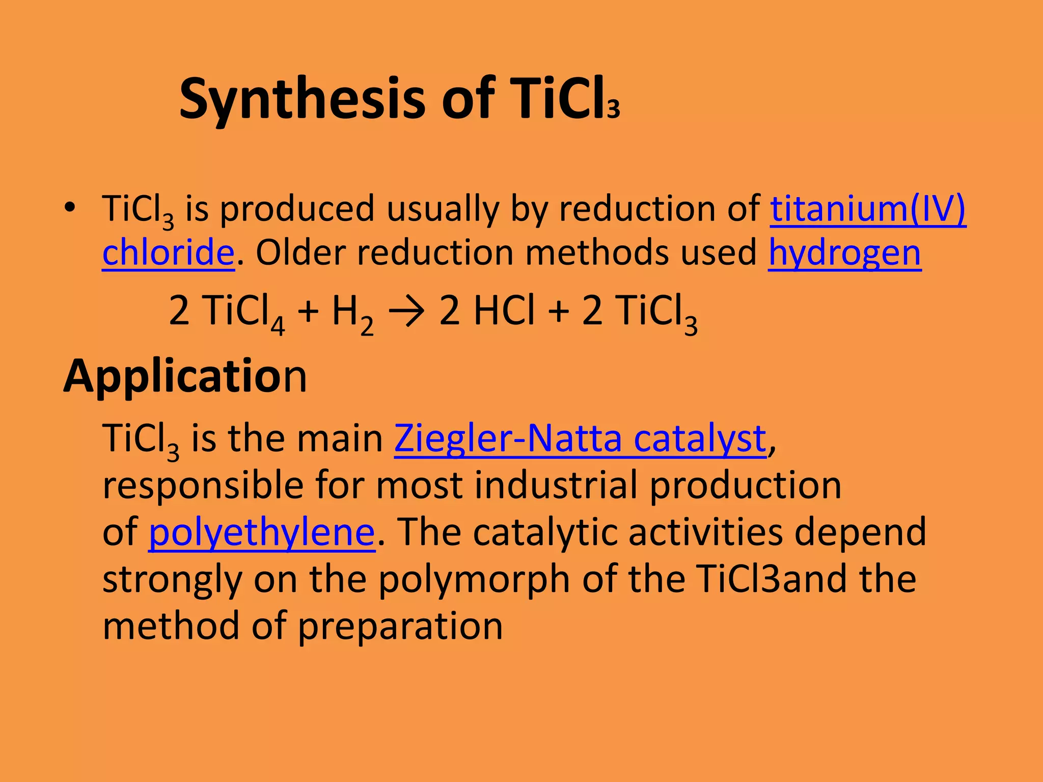 TITANIUM CHLORIDE [PHARMACEUTICAL REAGENT] | PPTX