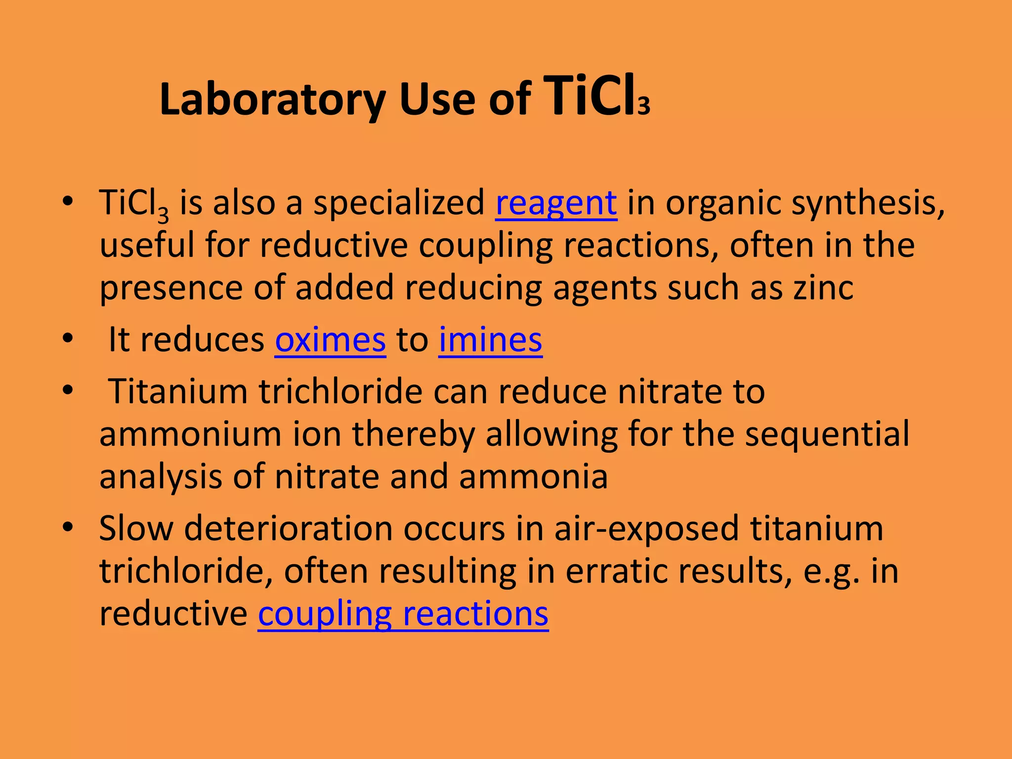 TITANIUM CHLORIDE [PHARMACEUTICAL REAGENT] | PPTX