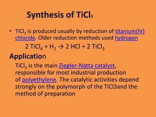 TITANIUM CHLORIDE [PHARMACEUTICAL REAGENT] | PPTX