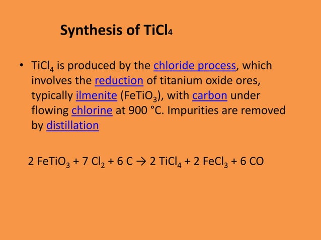 TITANIUM CHLORIDE [PHARMACEUTICAL REAGENT] | PPTX | Chemistry | Science