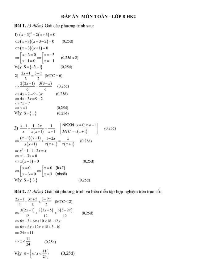 Đề Thi HK2 Toán 8 - THCS Nguyễn Gia Thiều | DOC