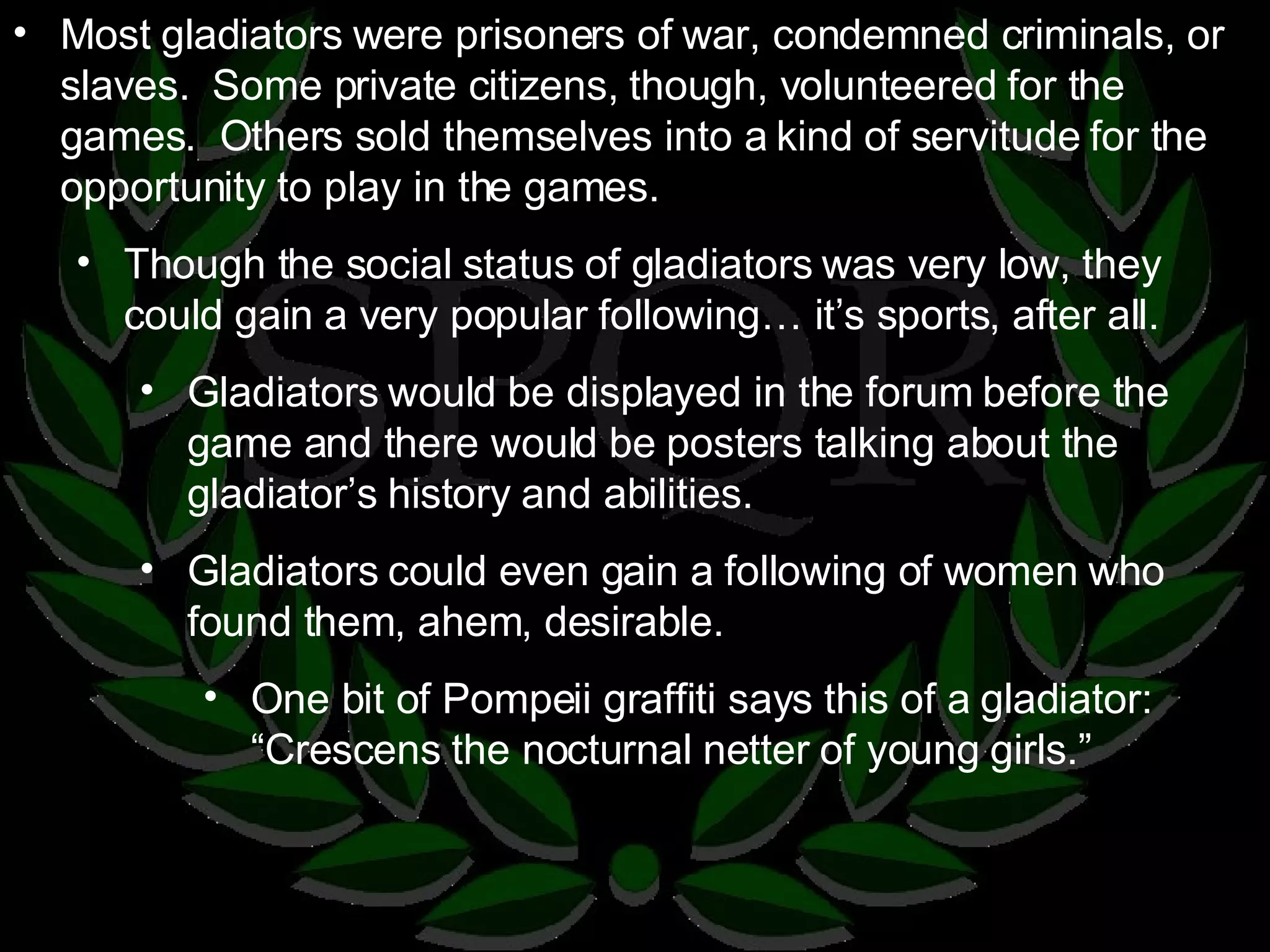 6.6 - Bread And Circuses (chariot racing and gladiators) | PPT
