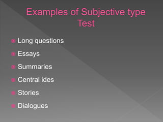 Subjective and Objective Test | PPTX