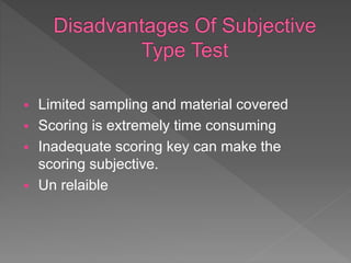 Subjective and Objective Test | PPTX