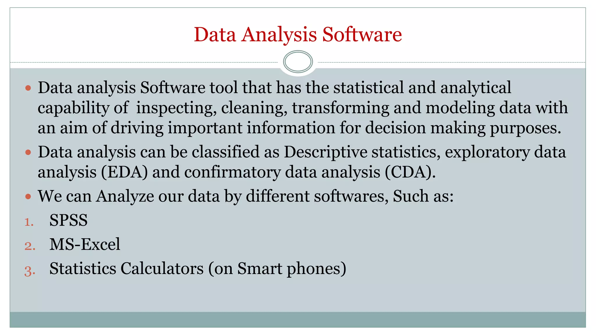 Computer Assisted Data Analysis (Hands-on Practice) | PPTX