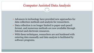 Computer Assisted Data Analysis (Hands-on Practice) | PPT