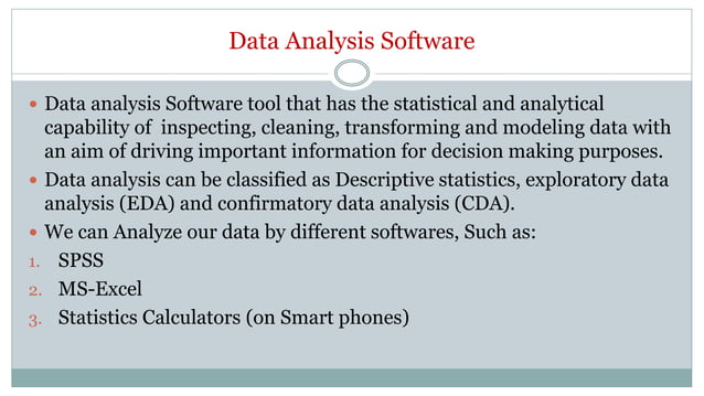 Computer Assisted Data Analysis (Hands-on Practice) | PPT