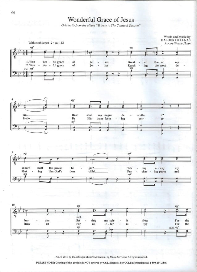 66 wonderful grace of jesus | PDF