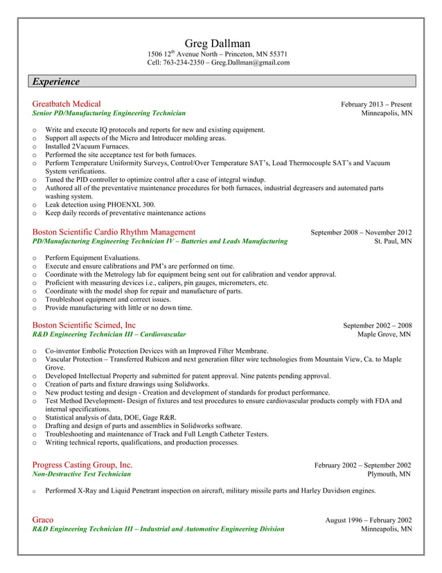 2015 Resume Rev 3-15 | PDF