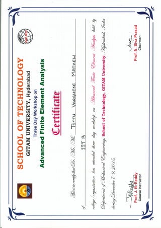 Advanced FEM workshop by Prof. J.N.Reddy | PDF