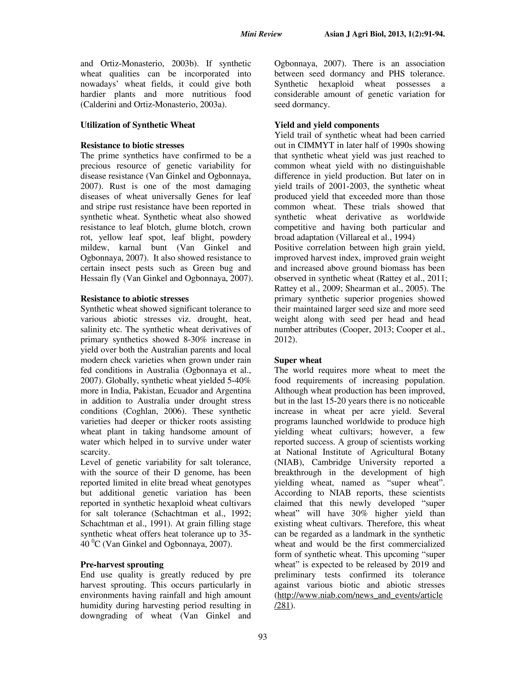 SYNTHETIC WHEAT; A NEW HOPE FOR THE HUNGRY WORLD | PDF
