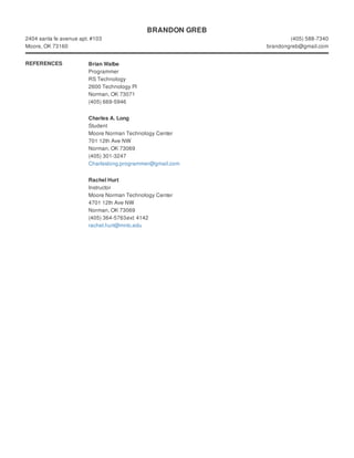 Brandon Greb's Resume | PDF