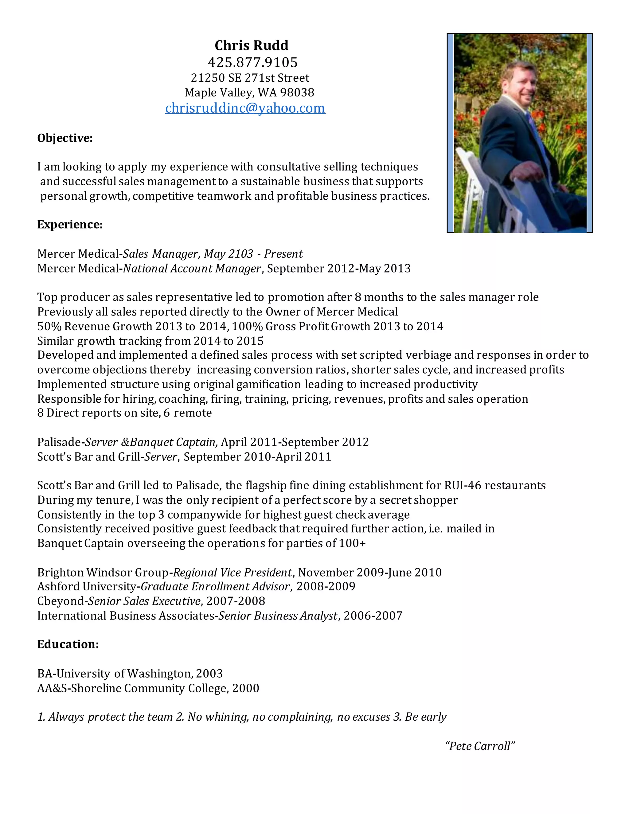 Chris Rudd Resume January 2016 | PDF