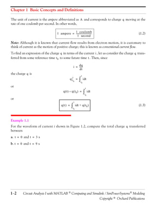 Circuit analysis i with matlab computing and simulink sim powersystems modeling | PDF