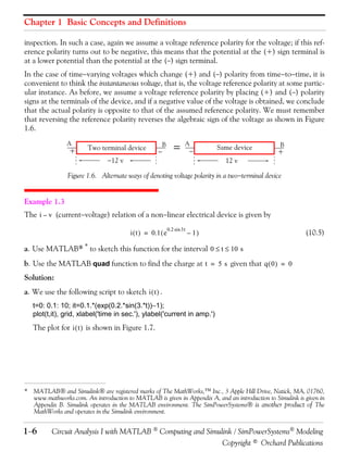 Circuit analysis i with matlab computing and simulink sim powersystems modeling | PDF