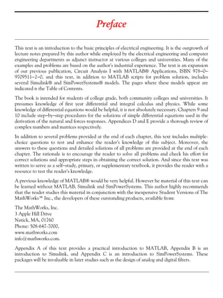 Circuit analysis i with matlab computing and simulink sim powersystems modeling | PDF | Physics ...