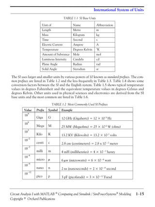 Circuit analysis i with matlab computing and simulink sim powersystems ...