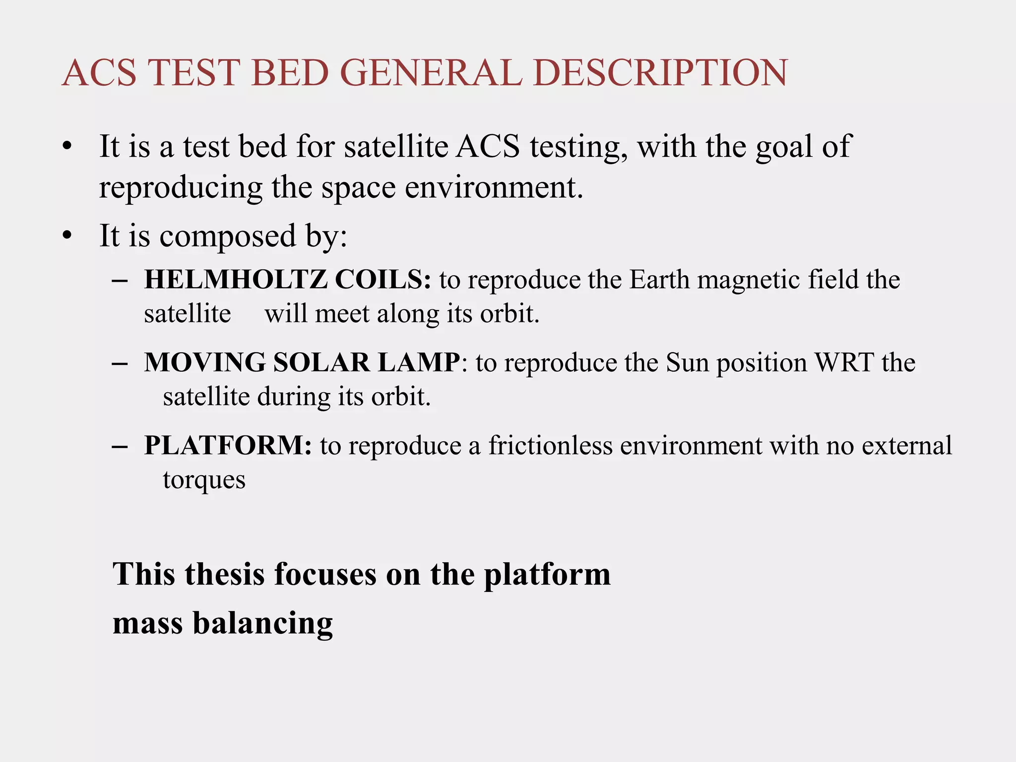 Balancing of an air-bearing-based Acs Test Bed | PPT
