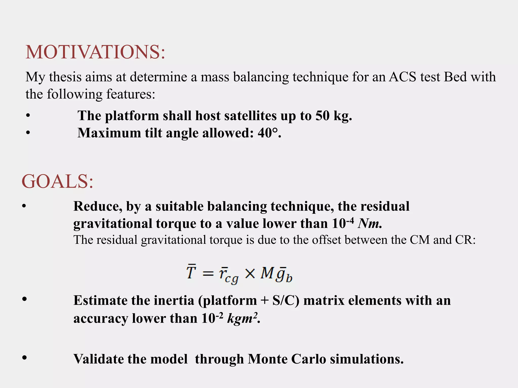 Balancing of an air-bearing-based Acs Test Bed | PPT